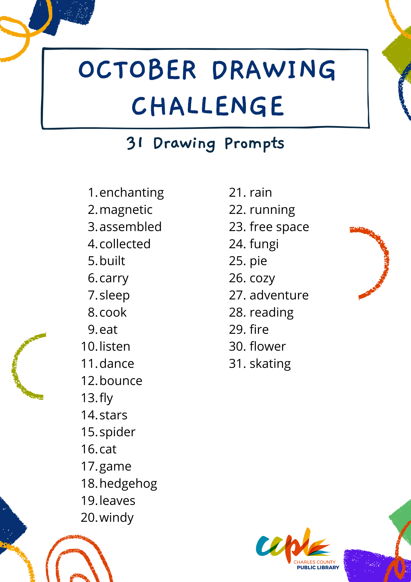 Drawing Club: Challenge & Kit! – Charles County Public Library