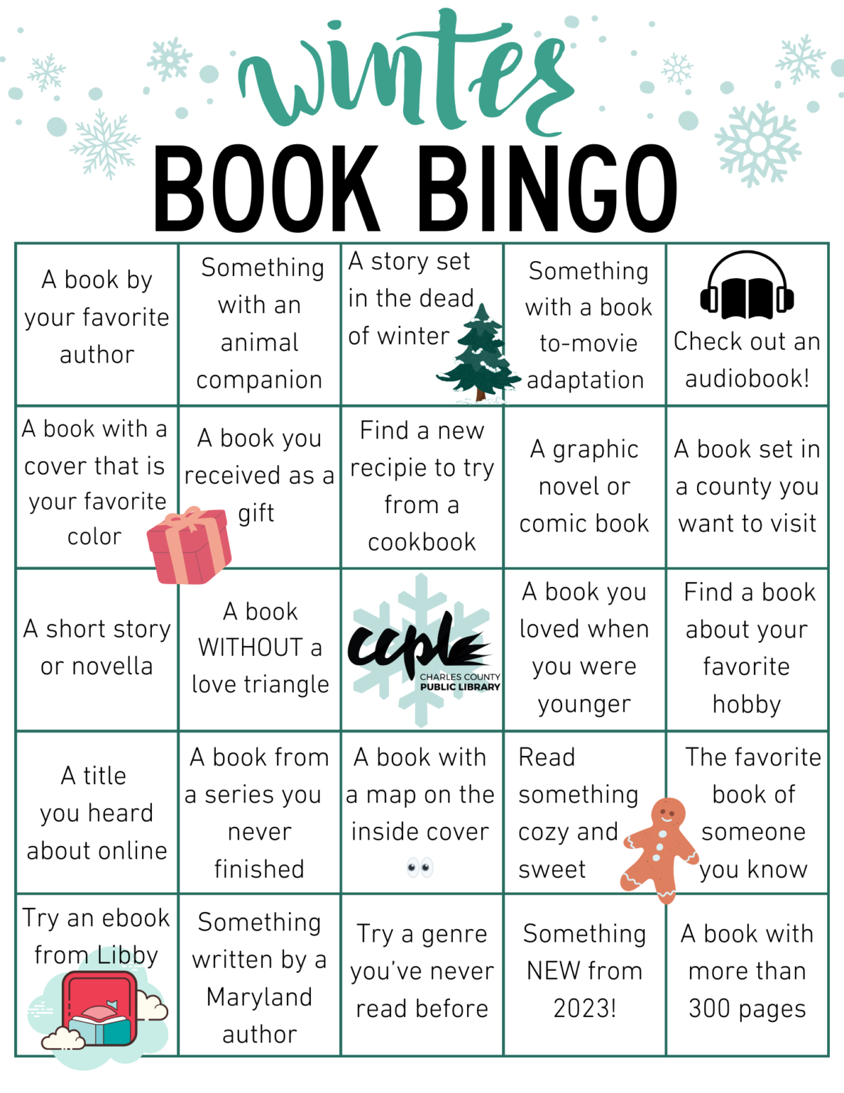 Winter Book Bingo – Tackle Your TBR! – Charles County Public Library